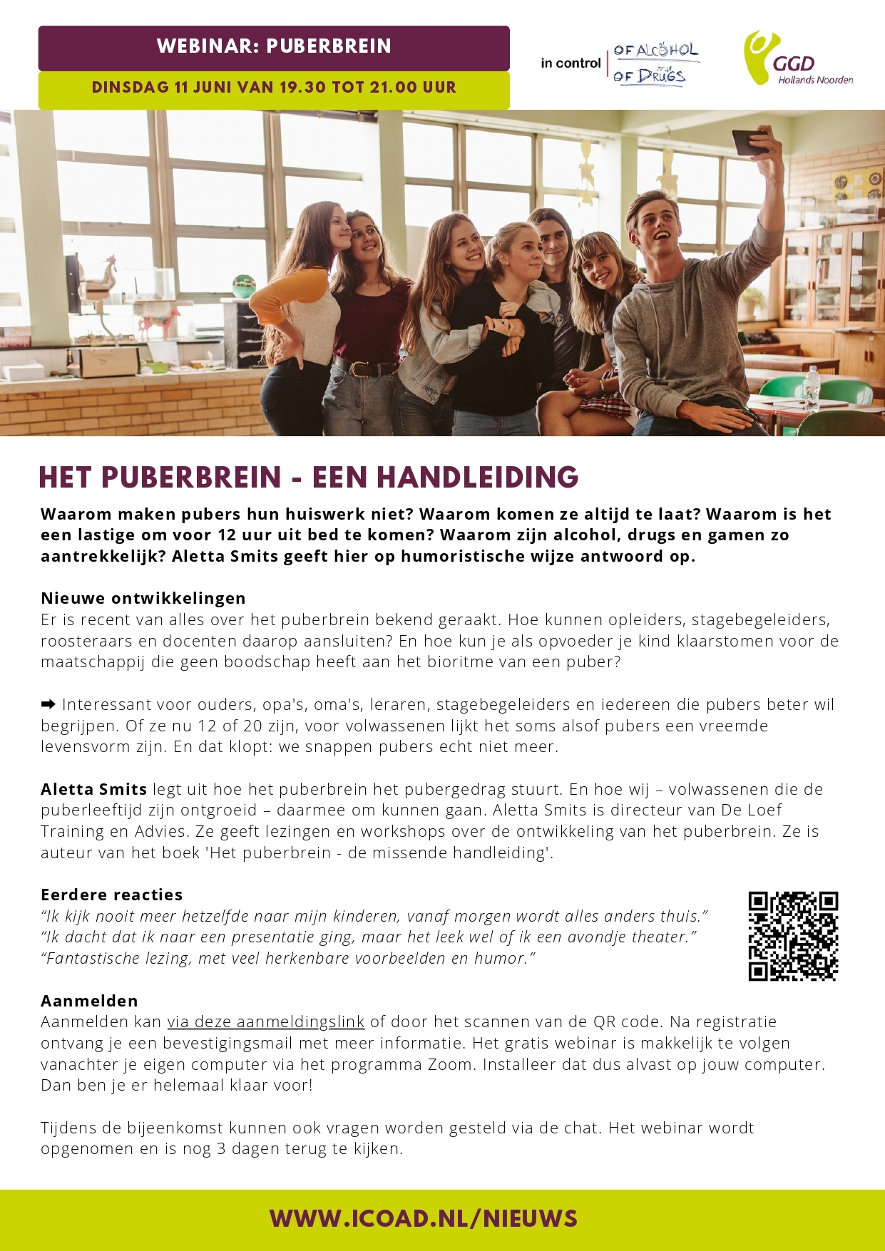 Webinar - Het puberbrein, een handleiding - 11 juni - OSG De Hogeberg
